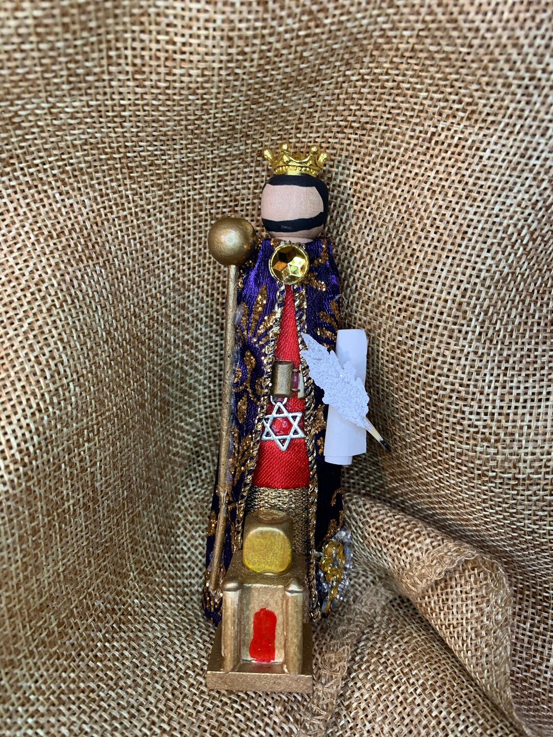 Old Testament King Solomon Wooden Doll Ornament - Etsy