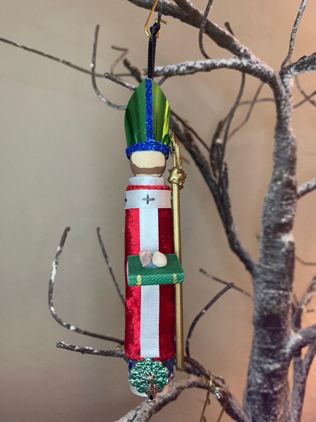 St. Liborius Wooden Doll Ornament - Etsy