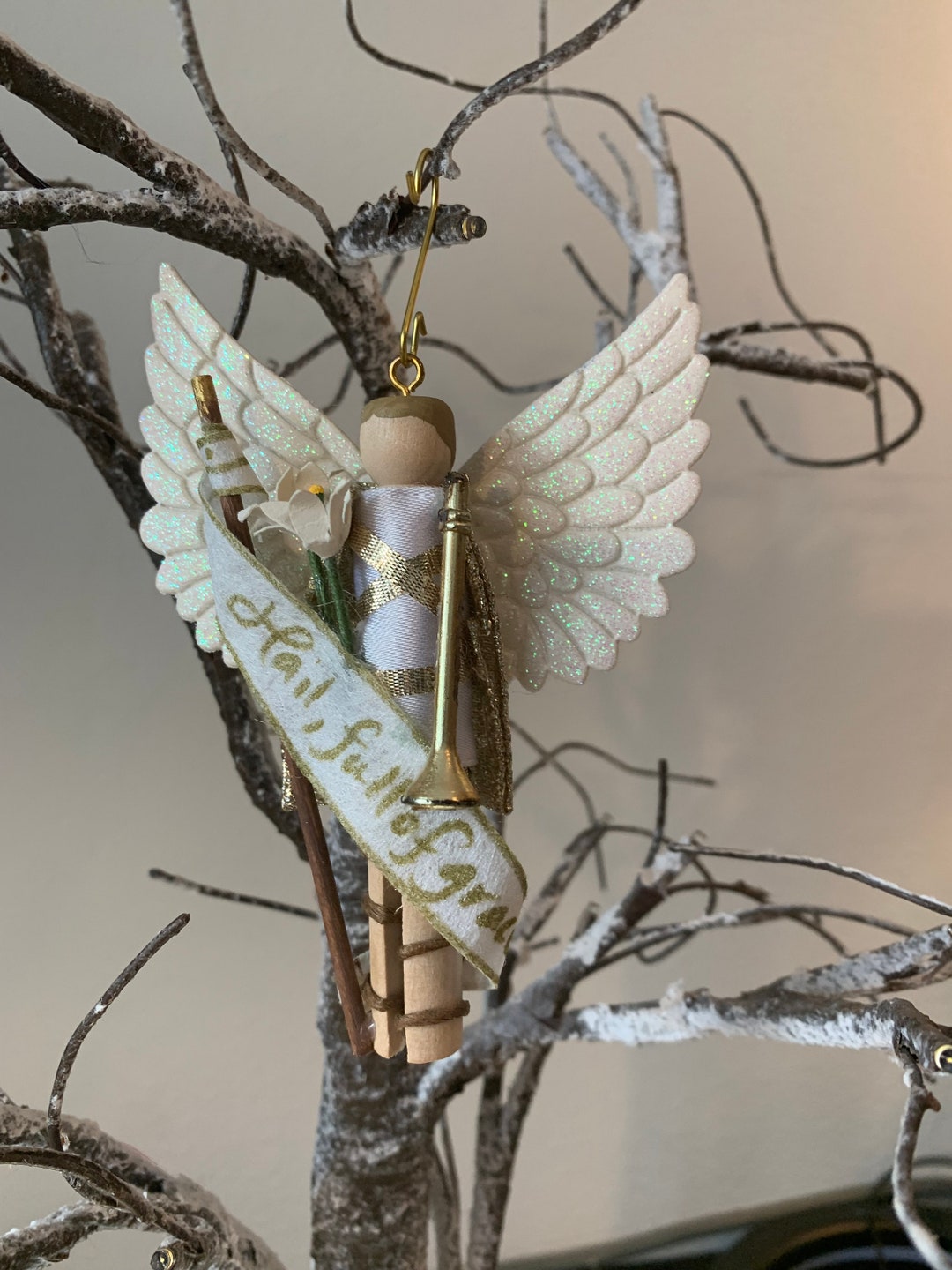 St. Gabriel the Archangel Wooden Doll Ornament - Etsy