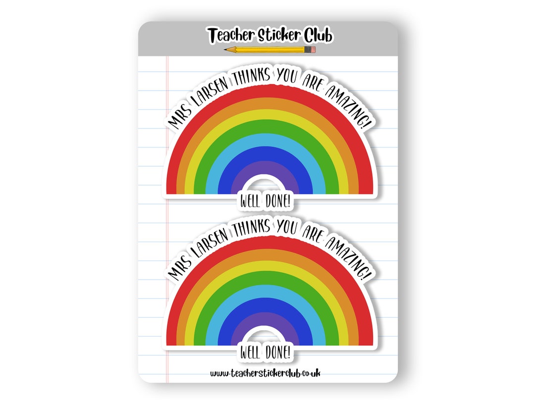 Rainbow Teacher Praise Postcard Praise Note Card Rainbow - Etsy