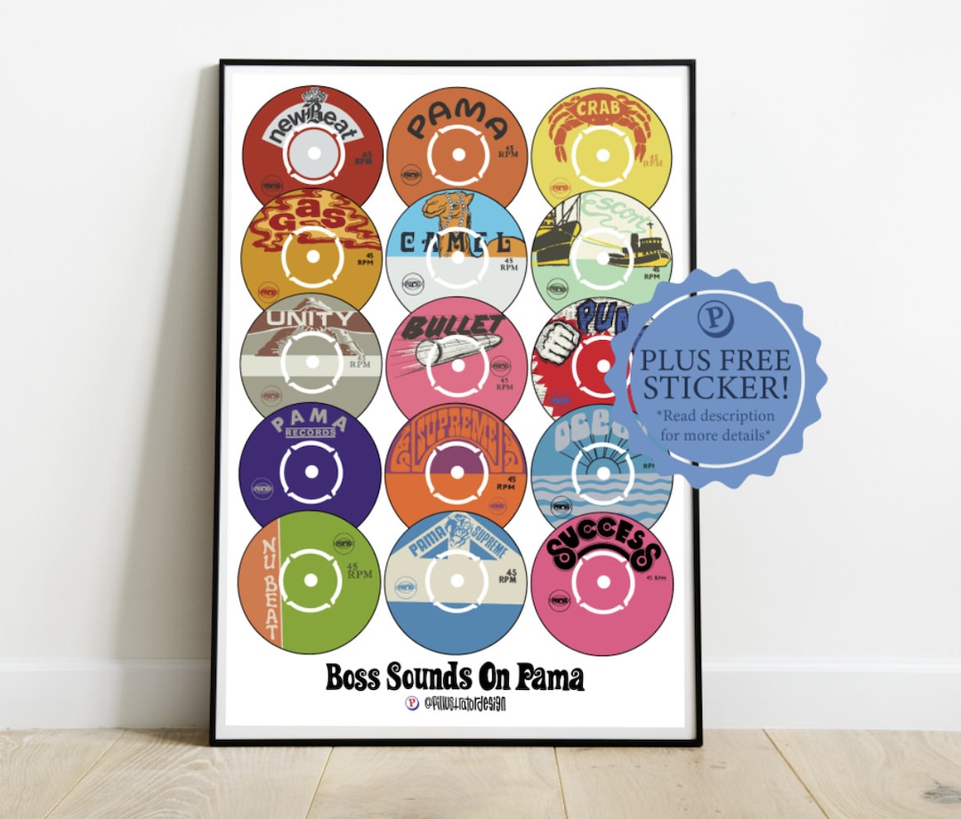 Pama Records Hand Drawn Print - Etsy