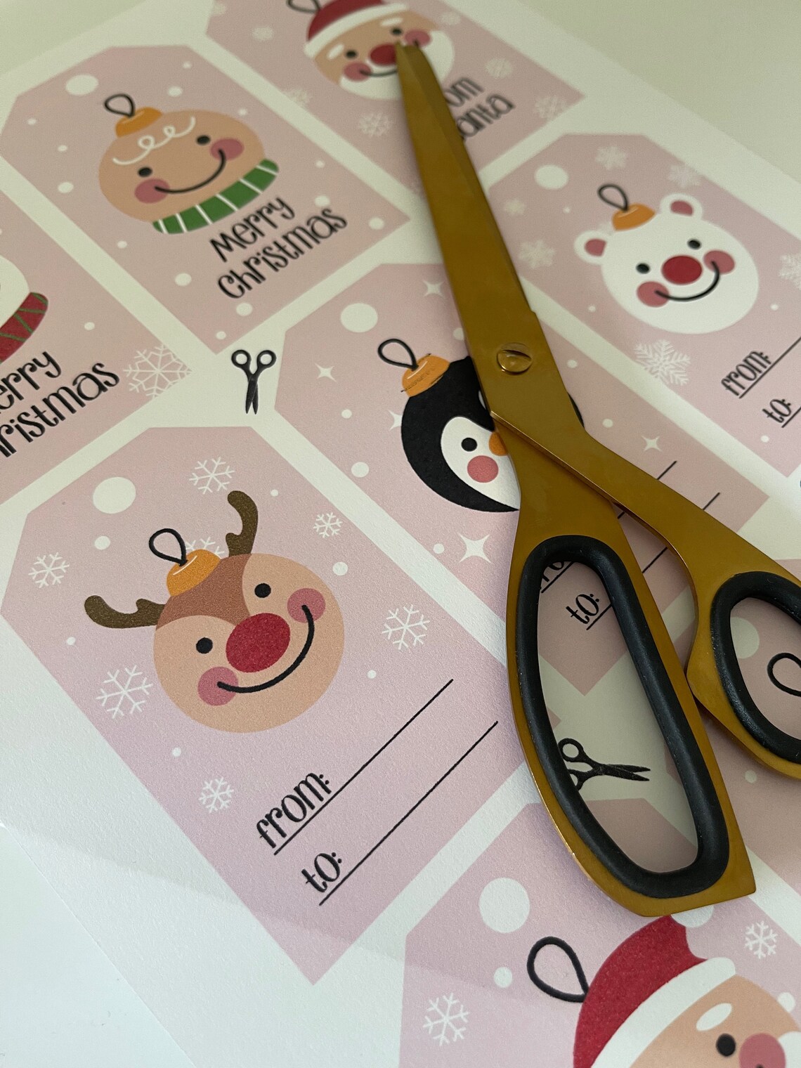 Christmas Gift Tag Printable File Pink Christmas Gift Tags - Etsy