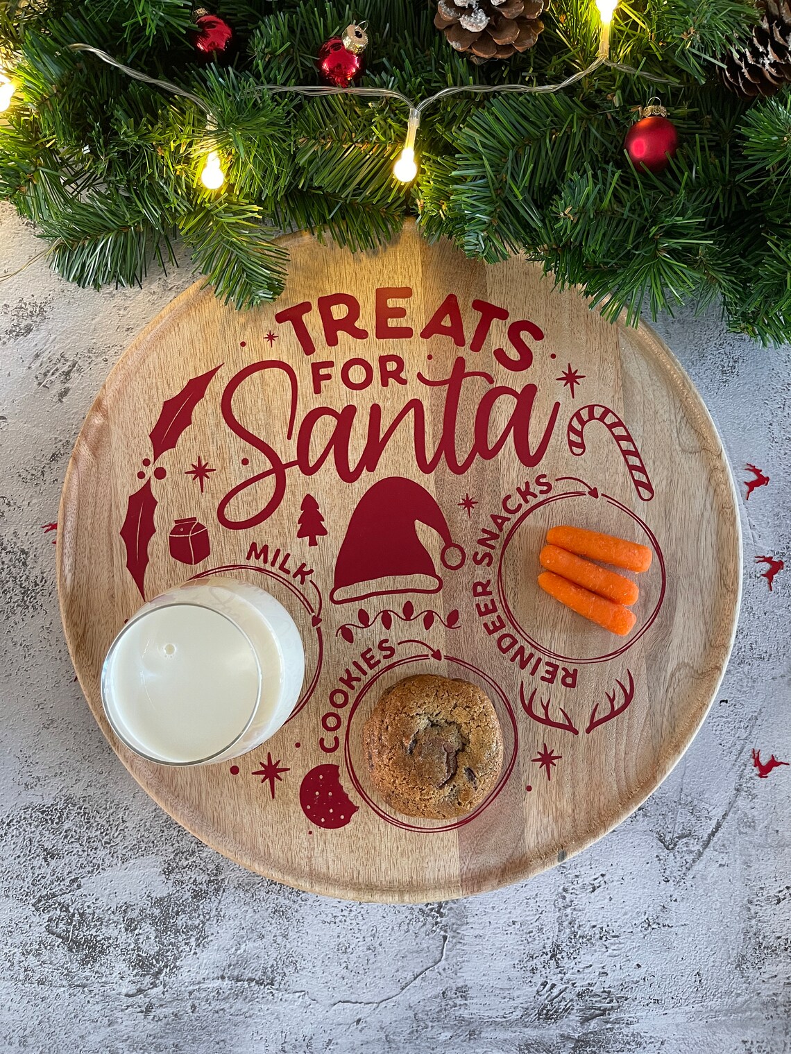 Santa Cookie Tray Set Christmas Eve Plate Santas Snacks - Etsy