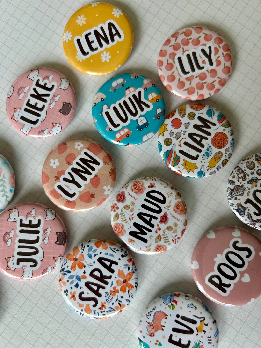 Custom Pin Buttons for Kids 37mm, Fun Designs, Personalized Cute ...