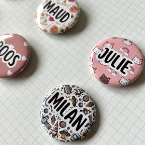 Custom Pin Buttons for Kids 37mm, Fun Designs, Personalized Cute ...