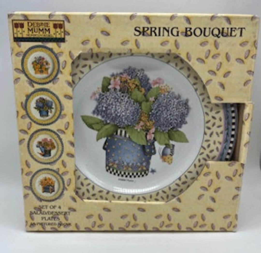 Vintage Debbie Mumm "spring Bouquet" Salad Plates (set of 4) - Etsy