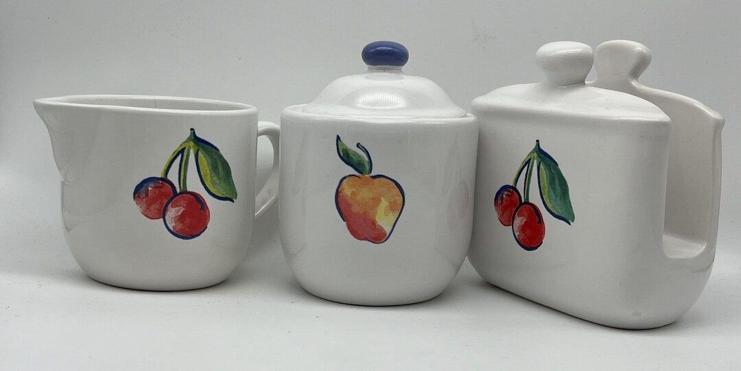 Jay Import Sugar Bowl, Creamer and Napkin Holder fruit Basket for ...