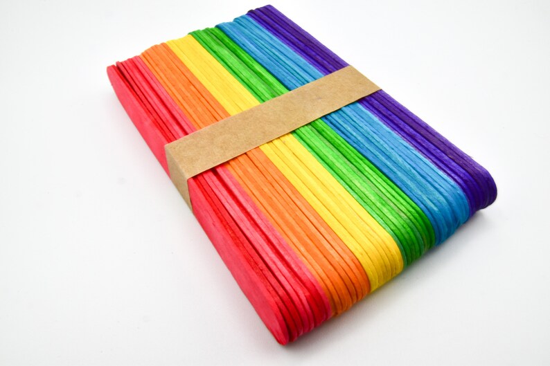6 Colored Popsicle Sticks - Etsy