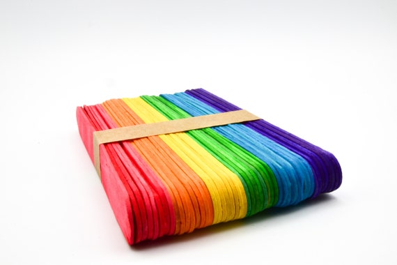 6 Colored Popsicle Sticks | Etsy