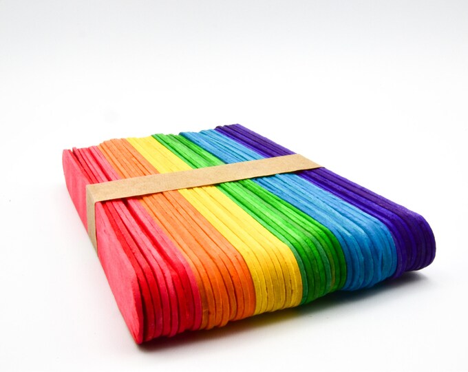 6 Colored Popsicle Sticks - Etsy