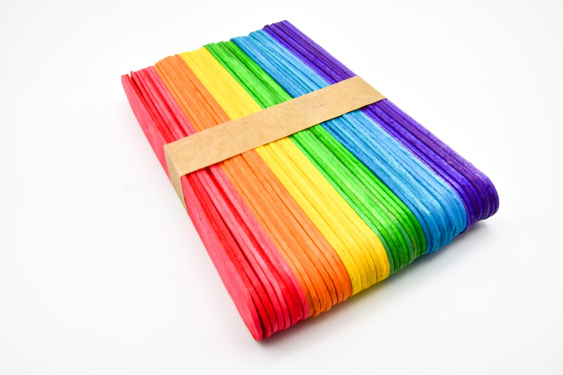6 Colored Popsicle Sticks - Etsy