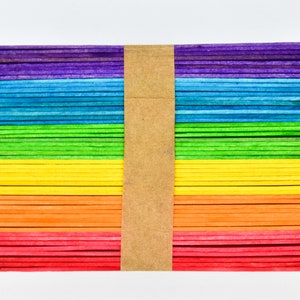 6 Colored Popsicle Sticks | Etsy