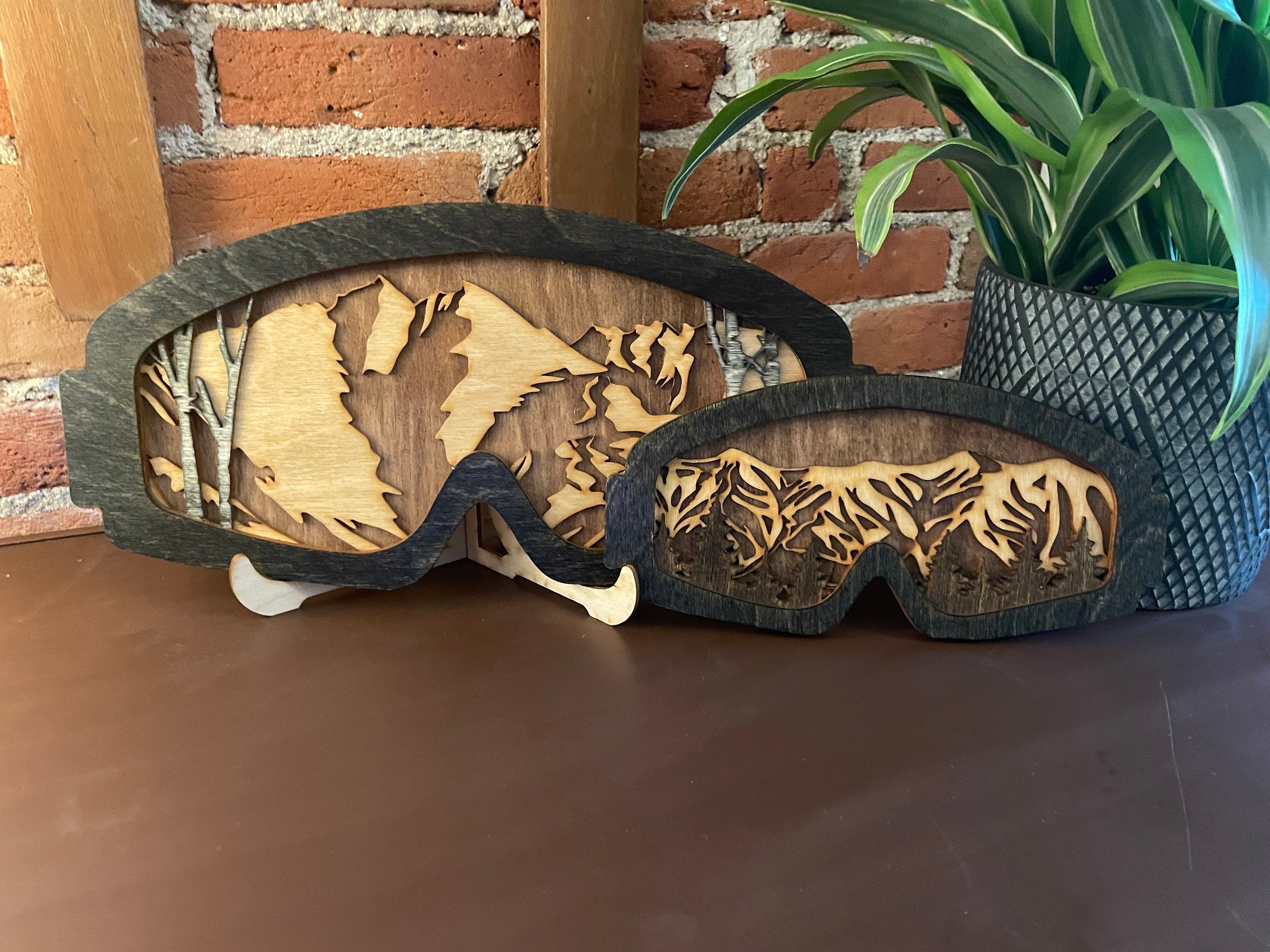 Ski Resort Wooden Goggle Decorative Art - Etsy