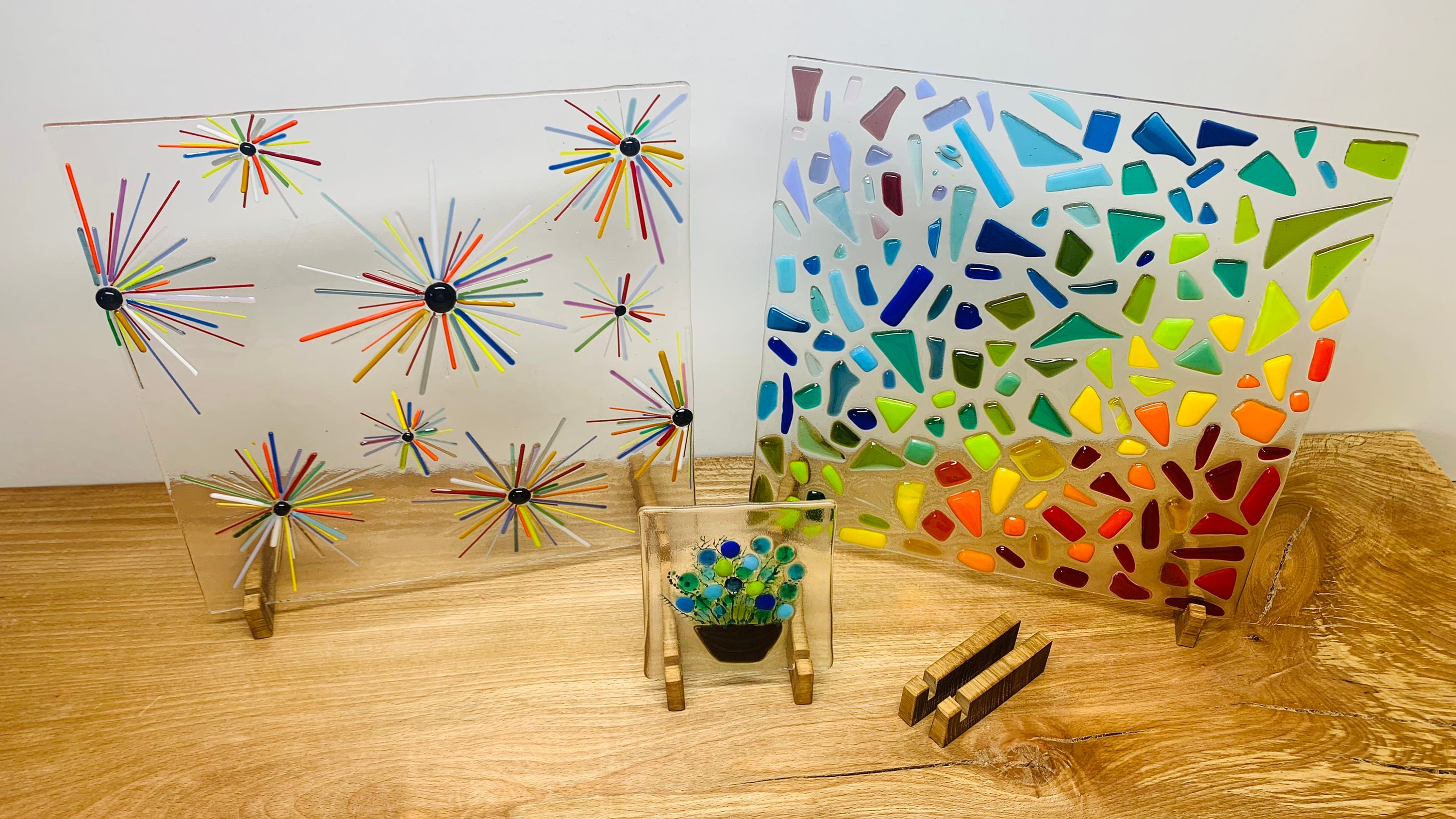 Oak Glass Display Stand | Slimline - Available in Multiple Quantities ...