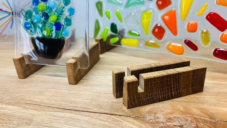 Oak Glass Display Stand | Slimline - Available in Multiple Quantities ...
