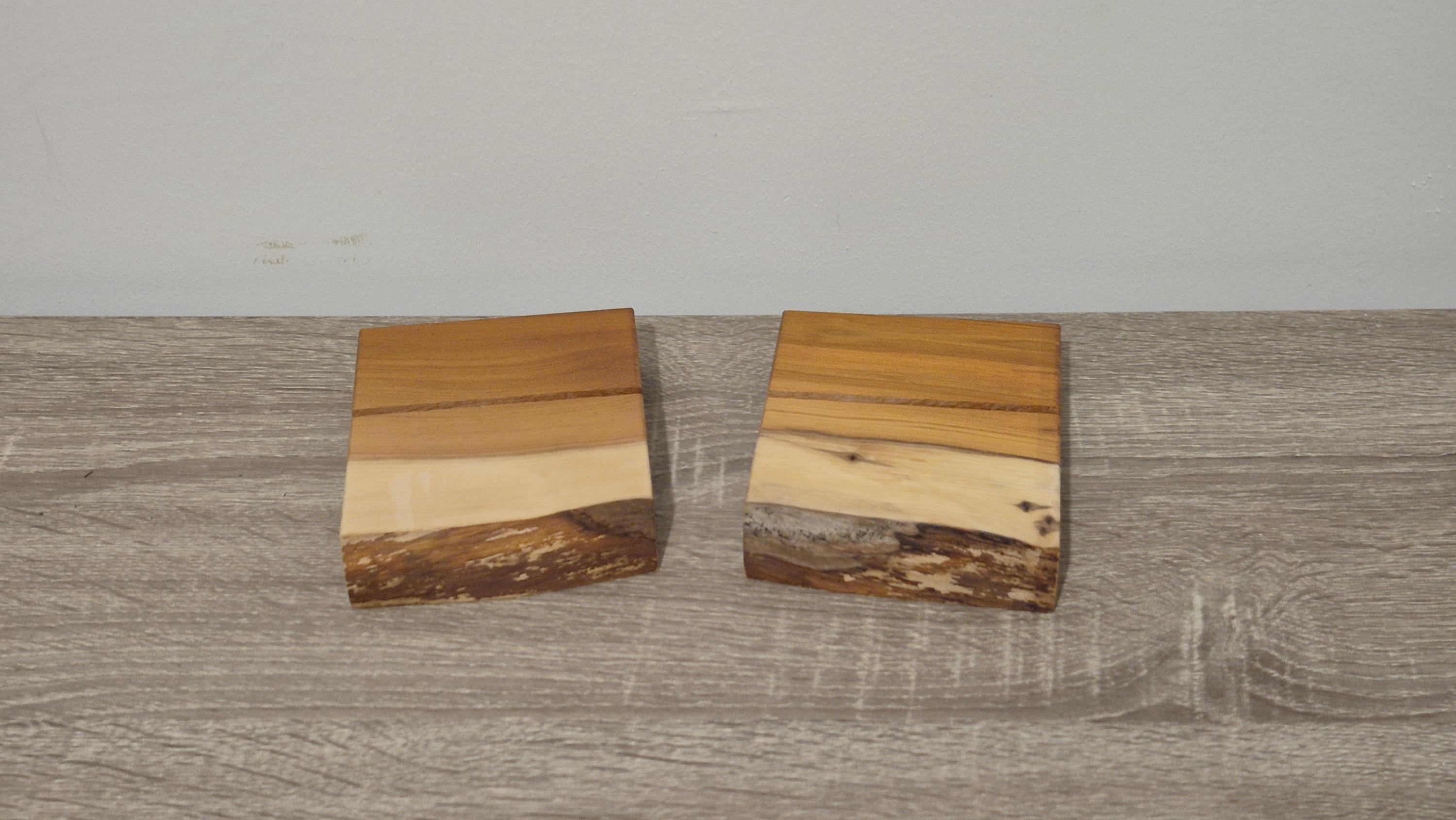 Glass Display Stands | Live Edge English Yew - Slotted Stands in ...