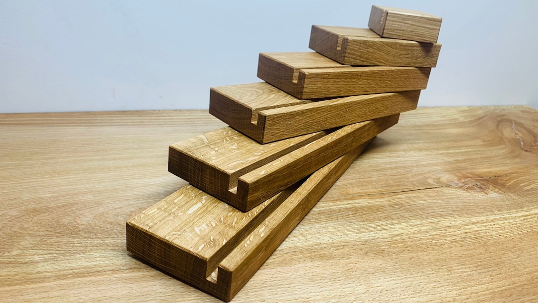 Oak Glass Display Stands - Available in Multiple Sizes & Lengths 5-30cm ...