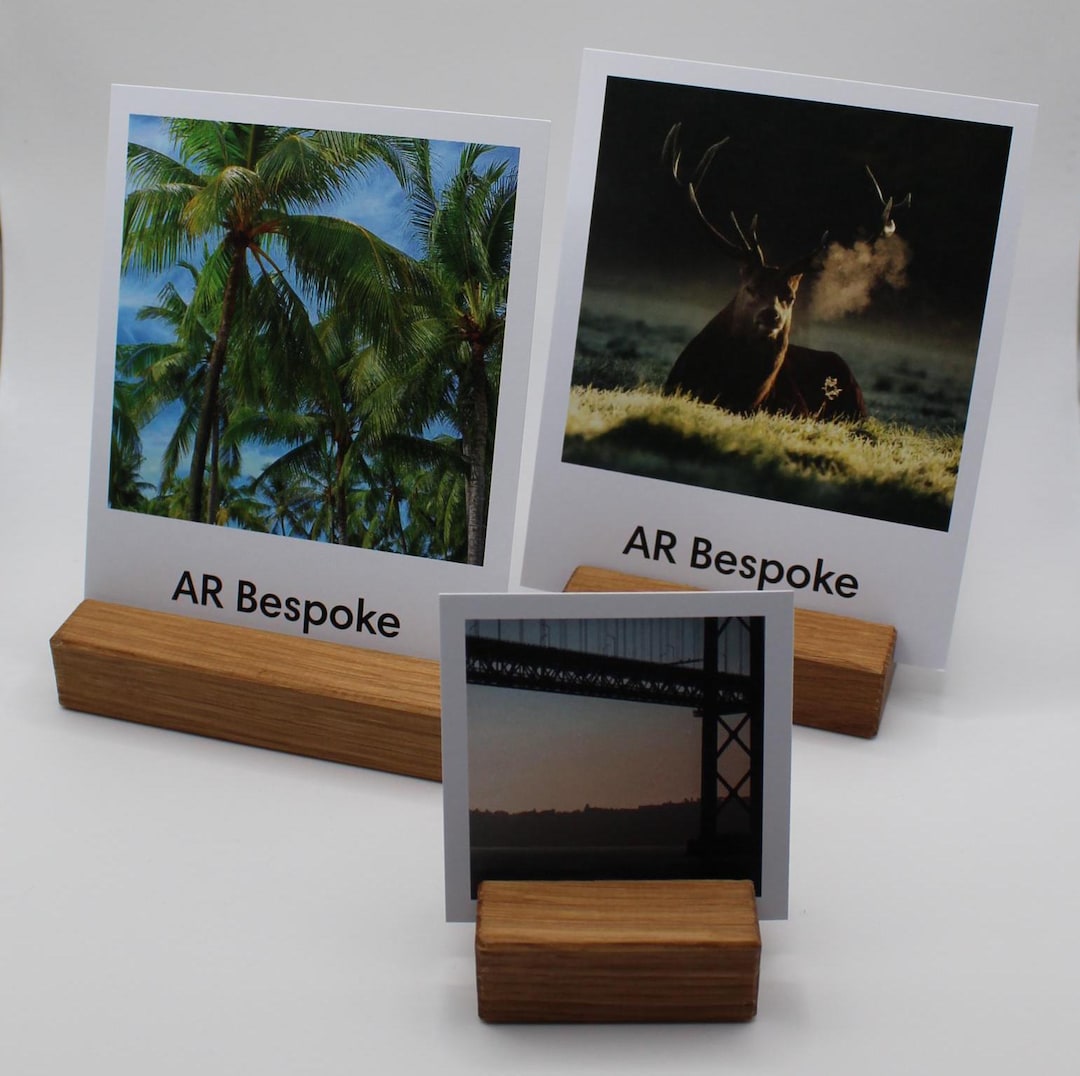 Wood Photo Holder Wood Photo Stand Oak - Etsy