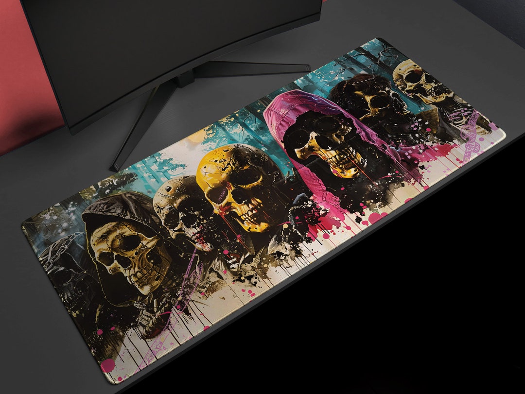 Crimson Elegy Design 6, Desk Pad, Mouse Pad, Desk Mat, Splattered Pink ...