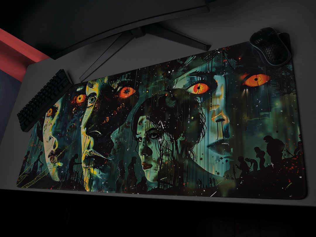 Crimson Elegy Design 4, Desk Pad, Mouse Pad, Desk Mat, Mysterious ...