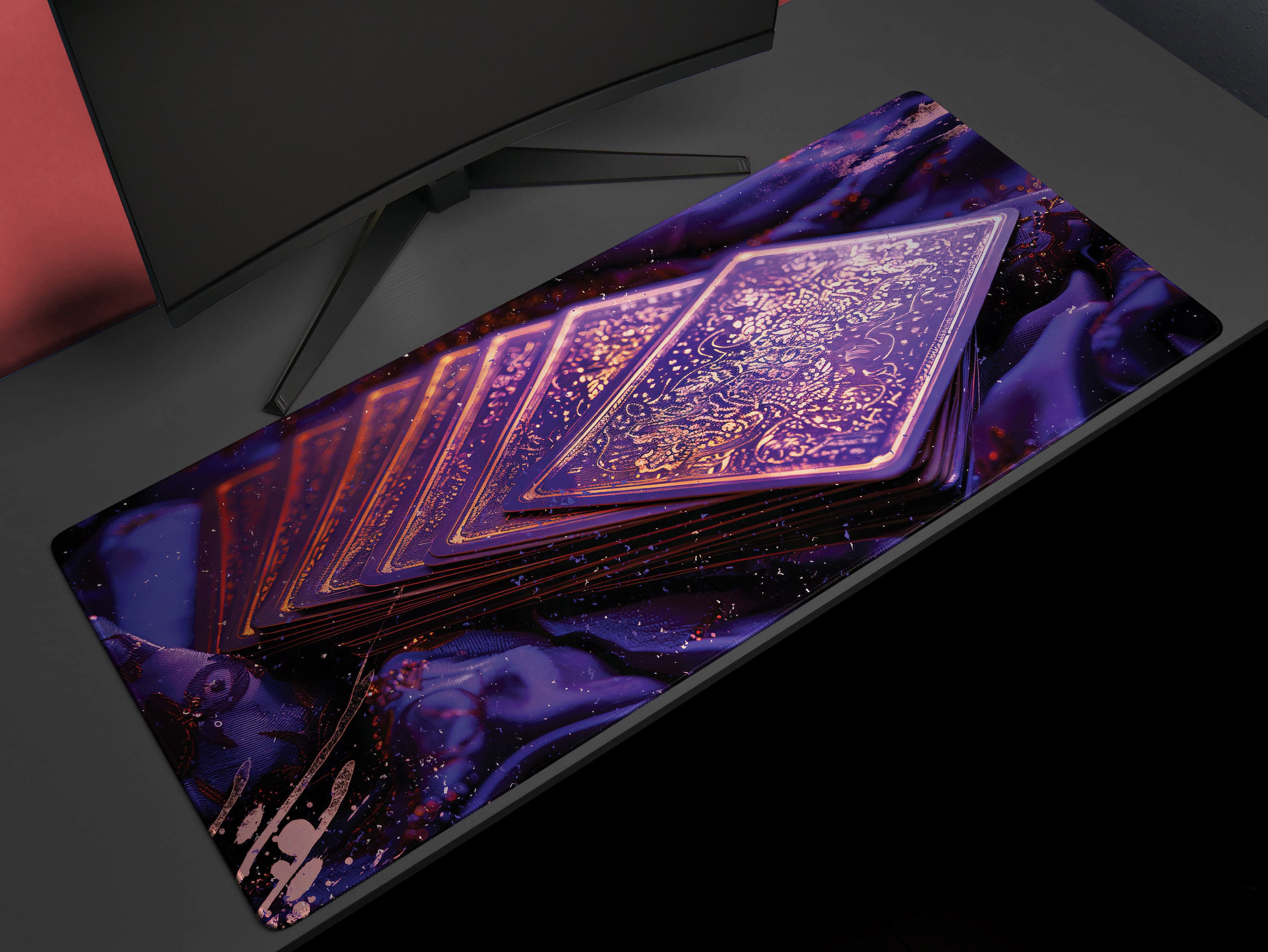 Mystic Tarot, Desk Pad, Mouse Pad, Desk Mat, Enchanted Cards, Celestial ...