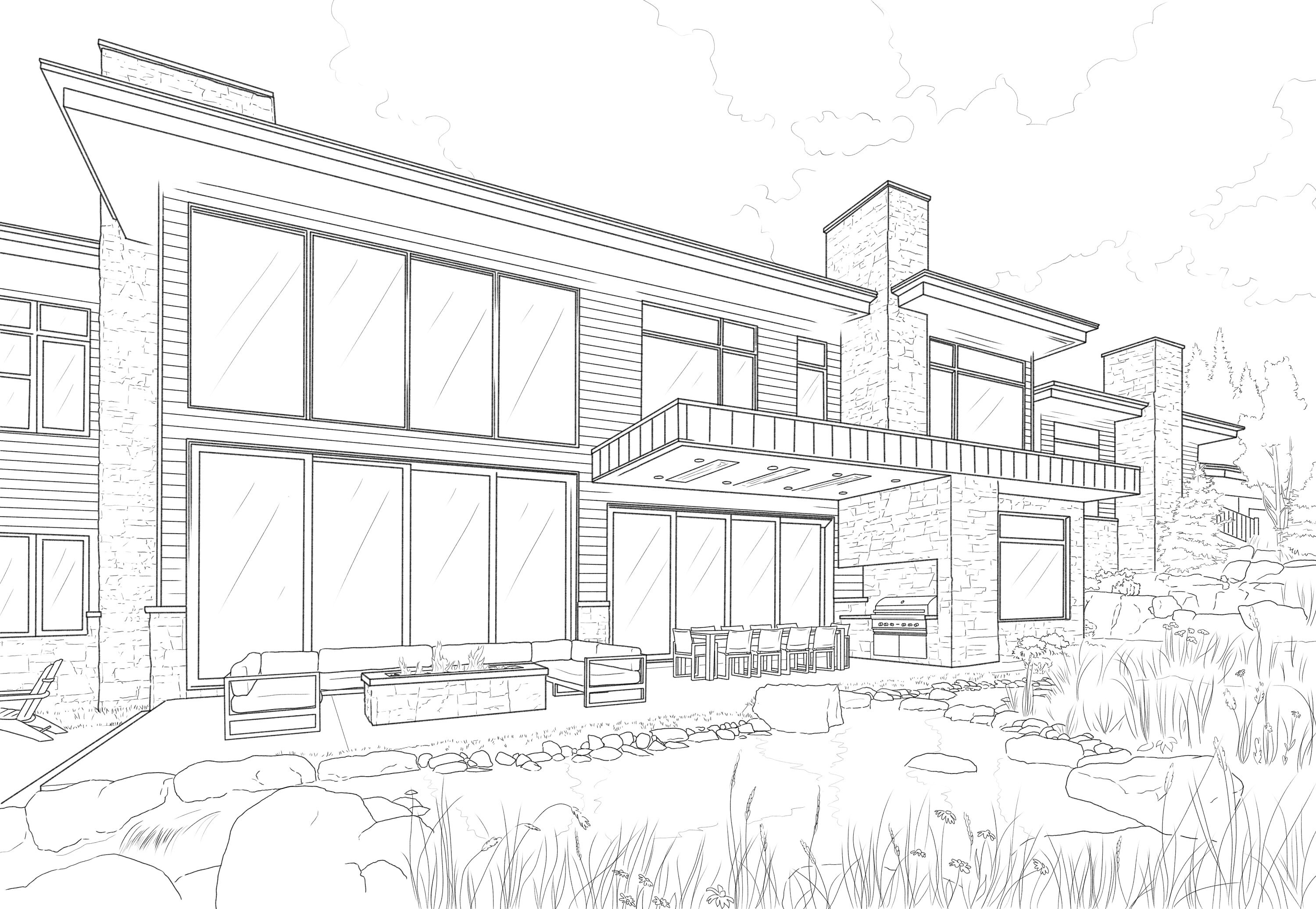 Custom Home Rendering, Home Drawing, Home Portrait, Realtor Gift - Etsy