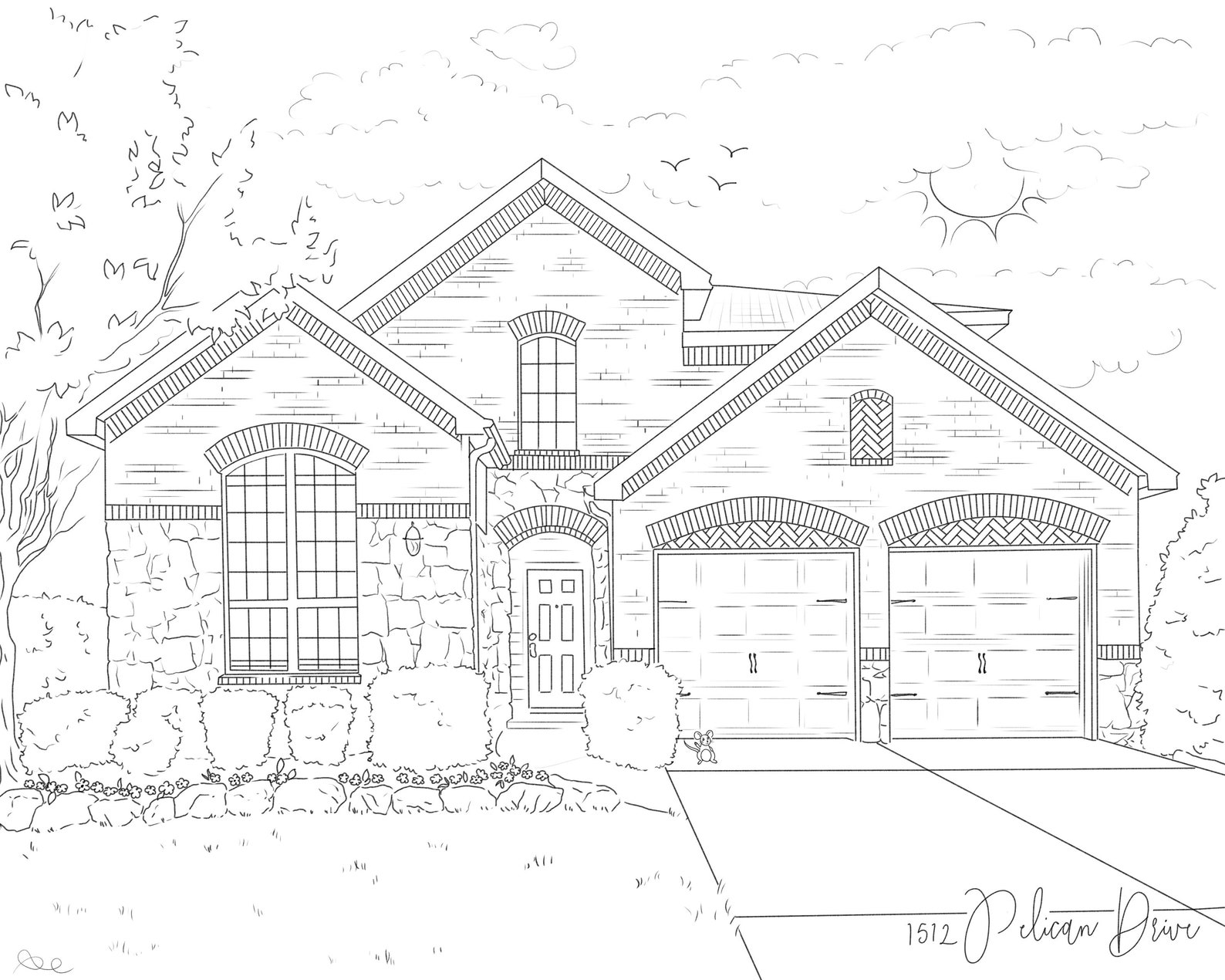 Custom Home Rendering, Home Drawing, Home Portrait, Realtor Gift - Etsy