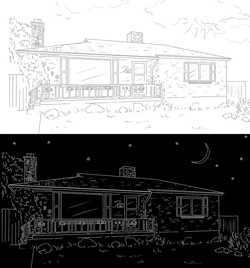 Custom Home Rendering, Home Drawing, Home Portrait, Realtor Gift - Etsy