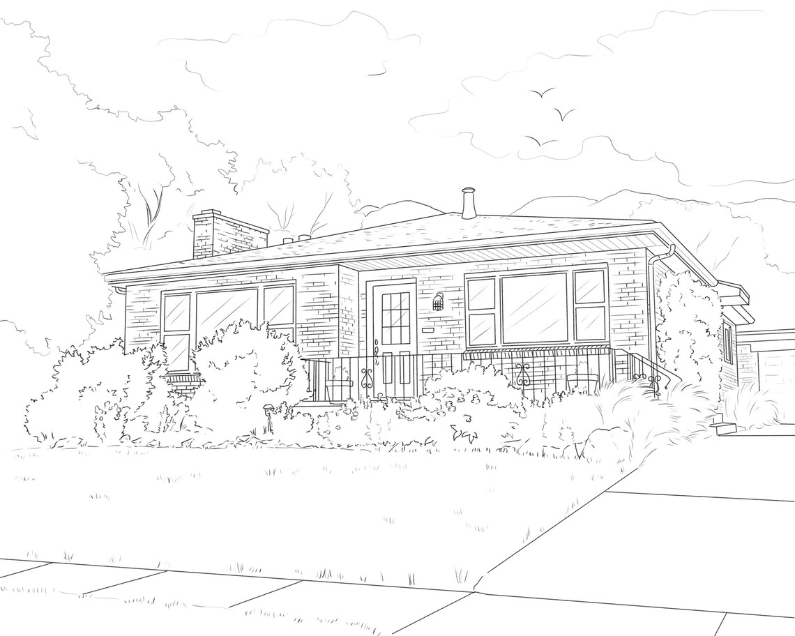 Custom Home Rendering, Home Drawing, Home Portrait, Realtor Gift - Etsy
