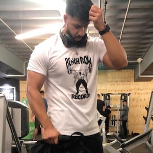 Mens Bench Row Records Tee, Weightlifting, Bodybuilding, Gym Shirt - Etsy