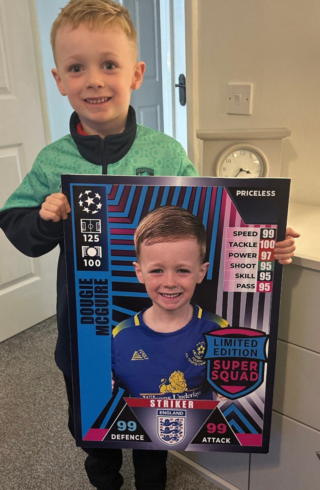 Personalised FOOTBALL Card Gift for Adults and Kids / Ronaldo / Messi ...