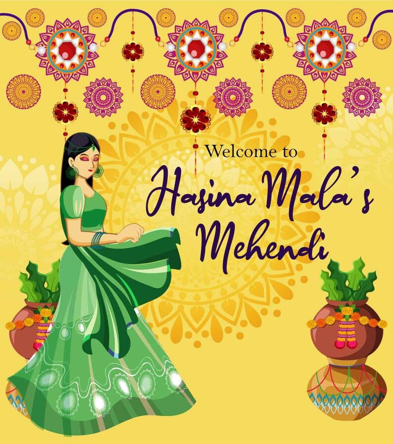 Personalized Mehndi Welcome Sign, Indian Wedding Decor (foam Board) - Etsy