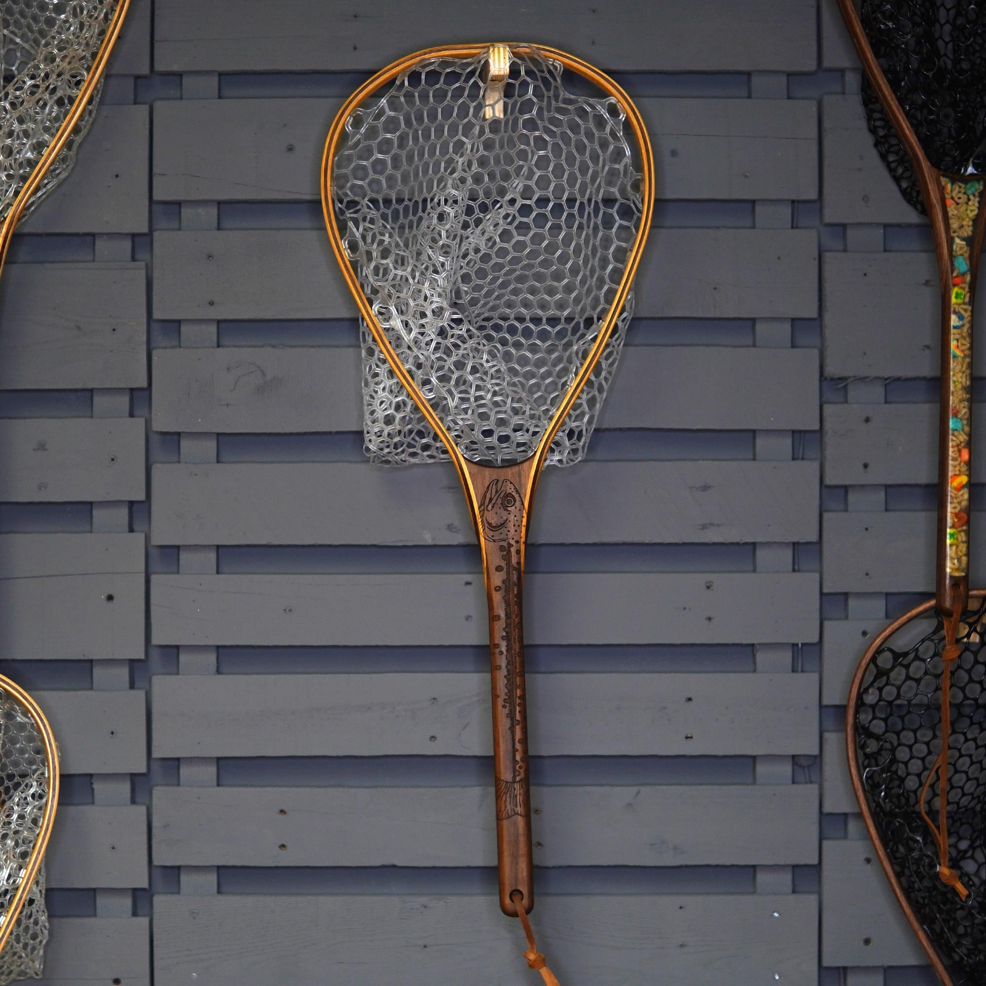 16”x12” Fat Jake Natural Rainbow Trout Engraved Landing Net - Made in ...