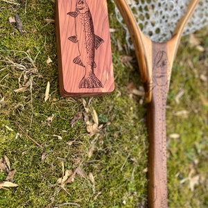 Steelhead Trout Classic Engraved Custom Fish Skin Grip Engraved Wood ...