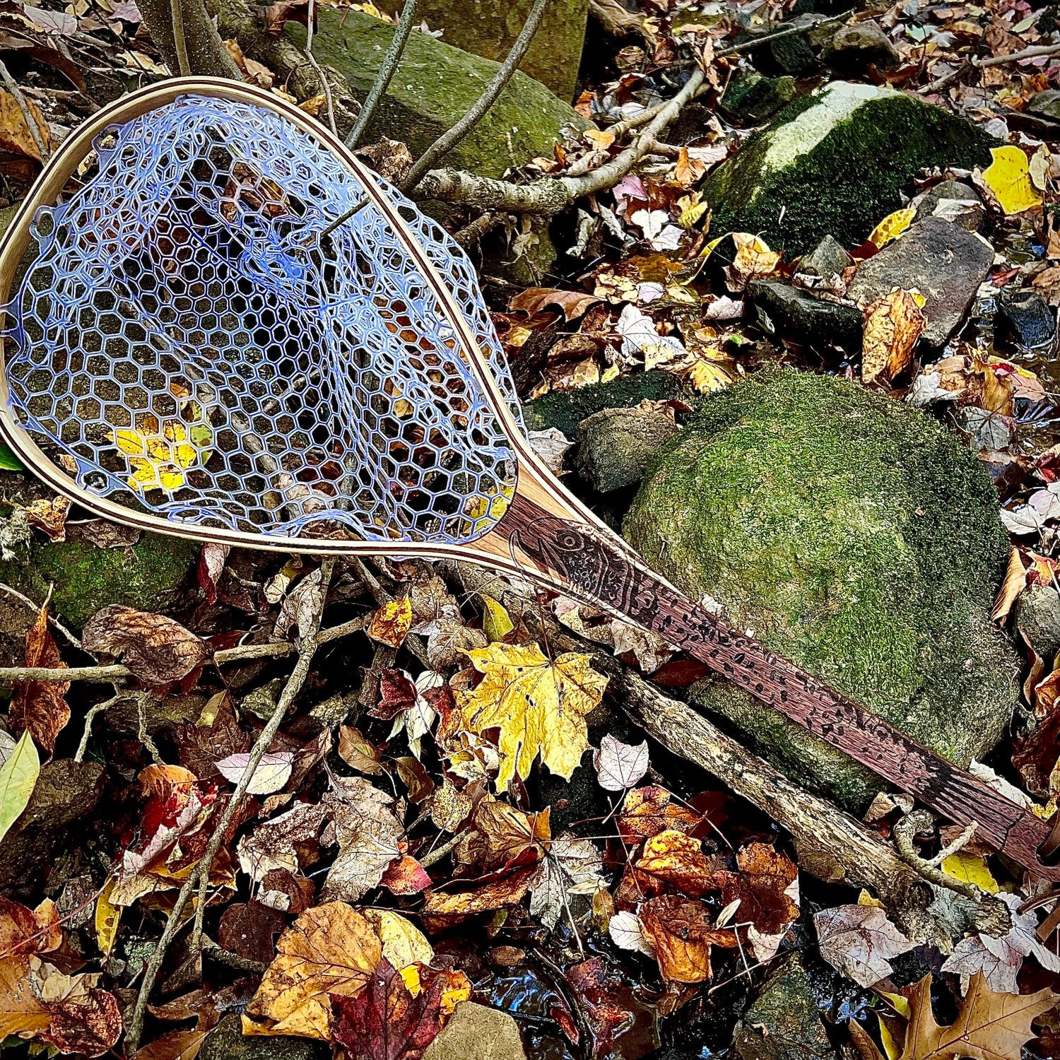 Brown Trout Engraved Custom Wood Fly Fishing Net Made in the USA ...