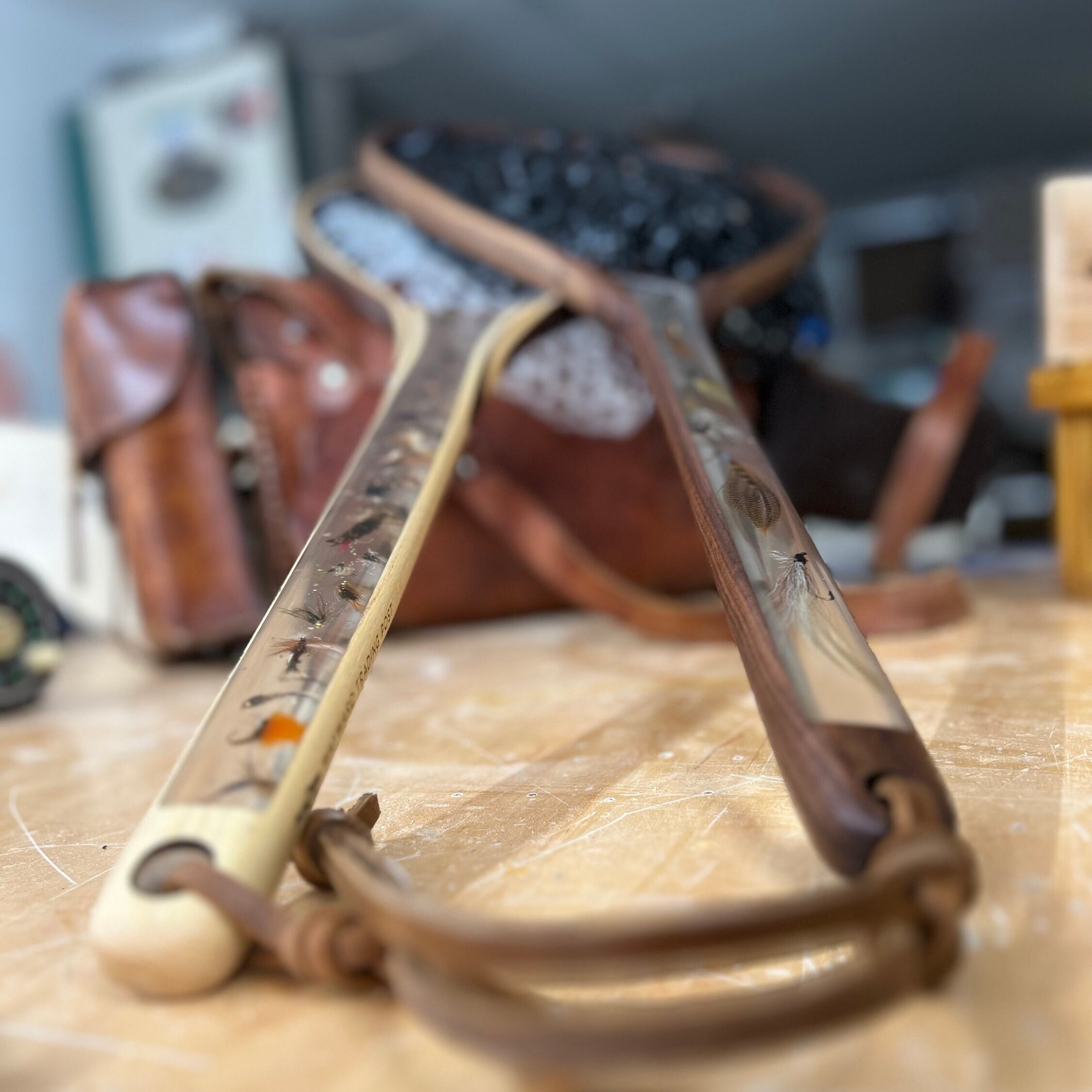 Add Your Own Flies Epoxy Resin Handle Wood Fly Fishing Net Made in the ...