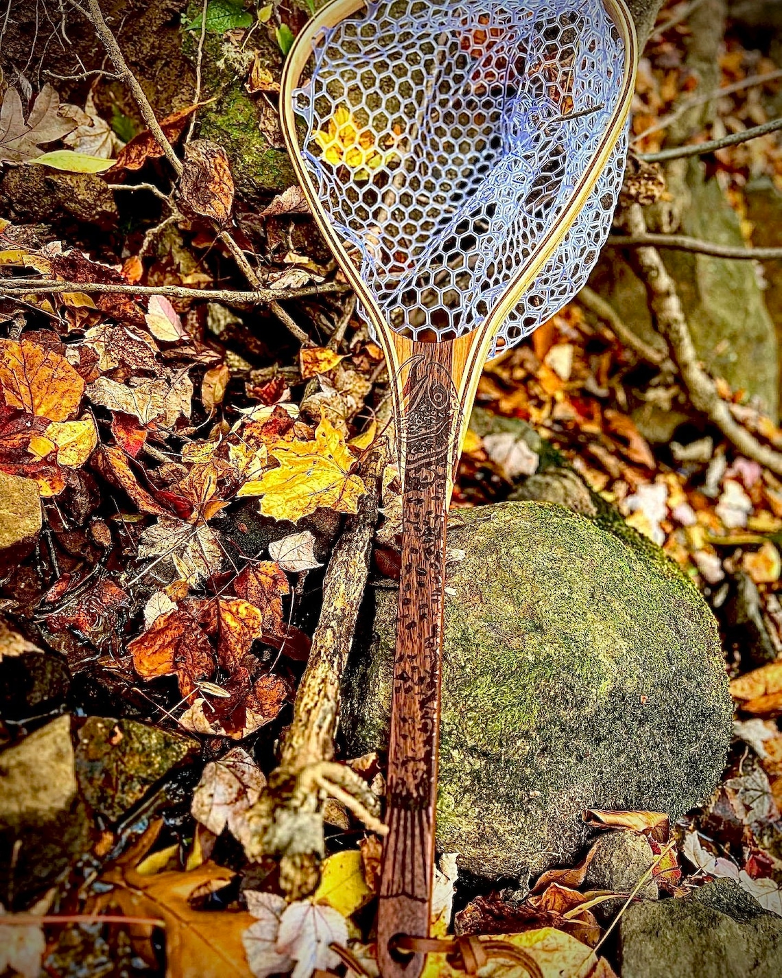Brown Trout Engraved Custom Wood Fly Fishing Net Made in the - Etsy