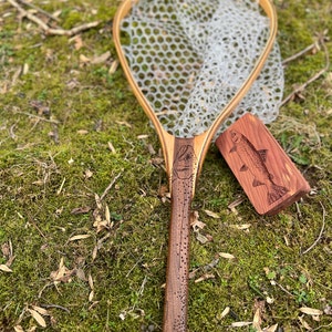 Steelhead Trout Classic Engraved Custom Fish Skin Grip Engraved Wood ...