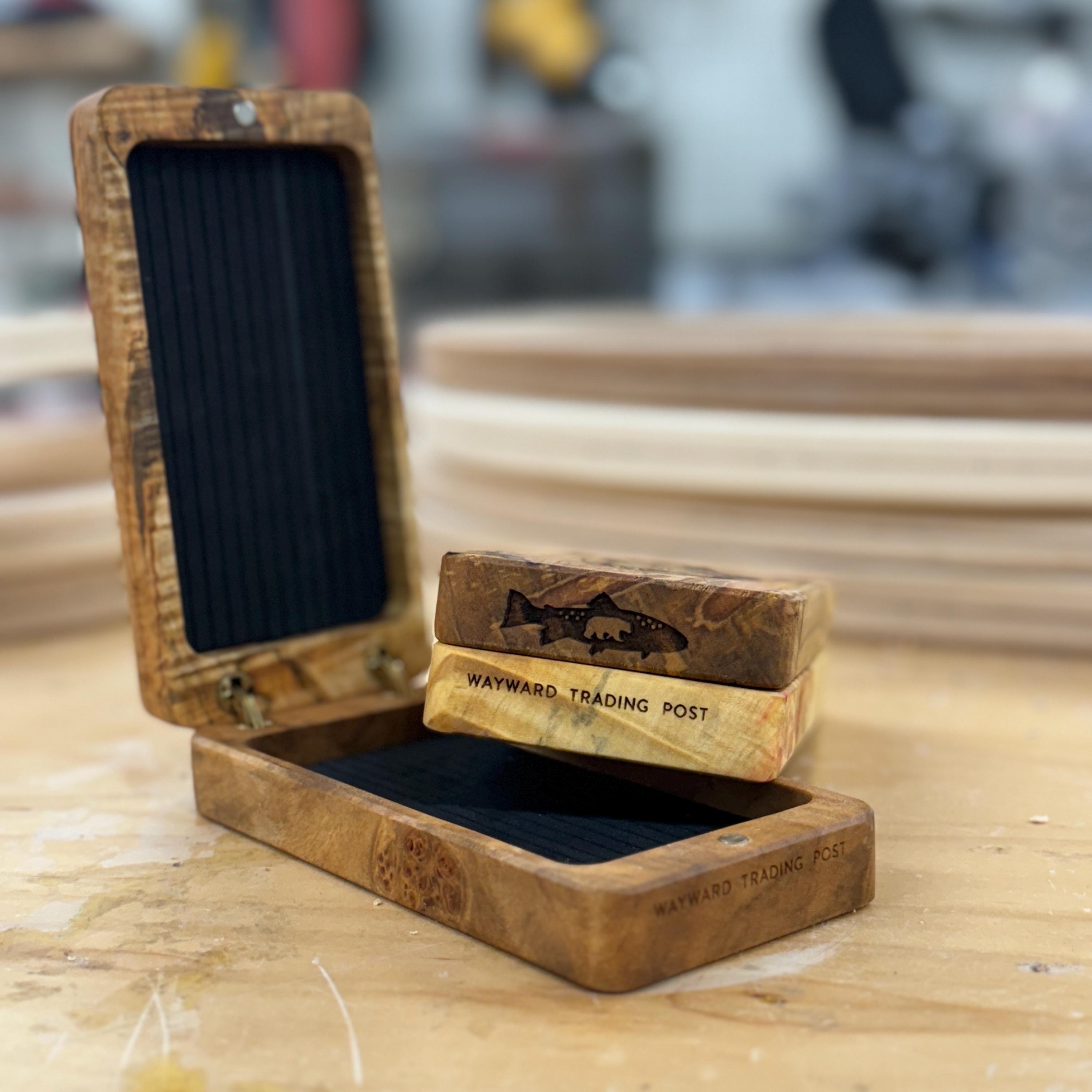 Fly Box Clam Shell Spalted Curly Maple Burl - Handmade in USA ...