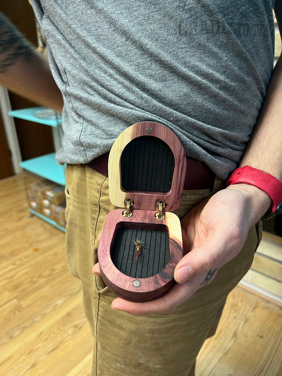 Fly Box the Puck Red Cedar Minimalist Fly Box - Handcrafted & Made in ...