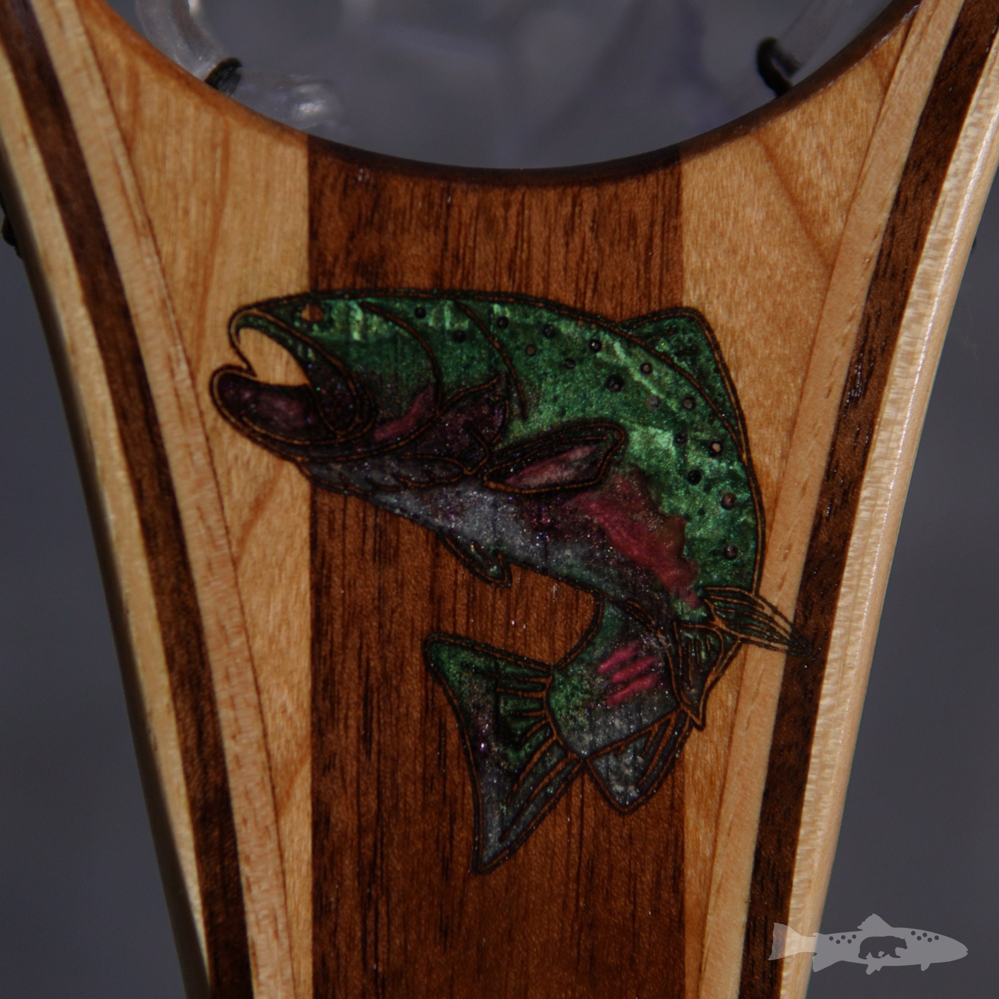 Rainbow Trout 3-color Epoxy Painted Inlay Wood Fly Fishing Net - Etsy