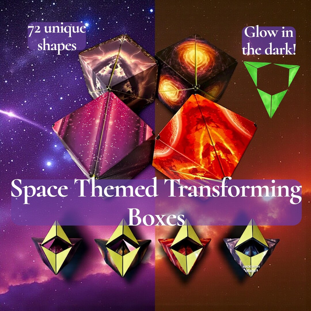 Glow Space Galaxy Transforming Cube-handmade Fidget Toy, Nightlight ...