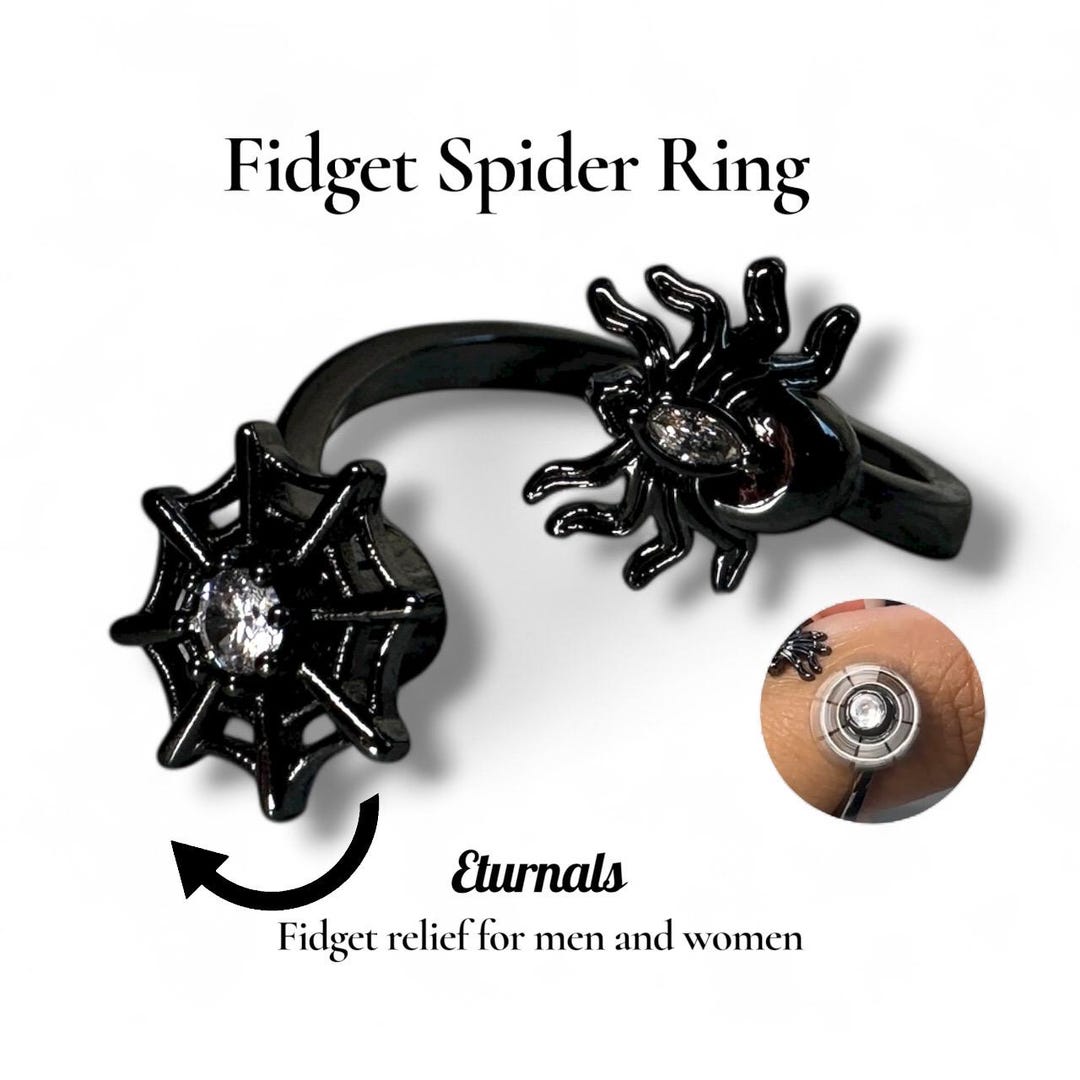 Witch Spider Web Fidget Spinner Ring: Stress Relief Anxiety ADHD Autism ...