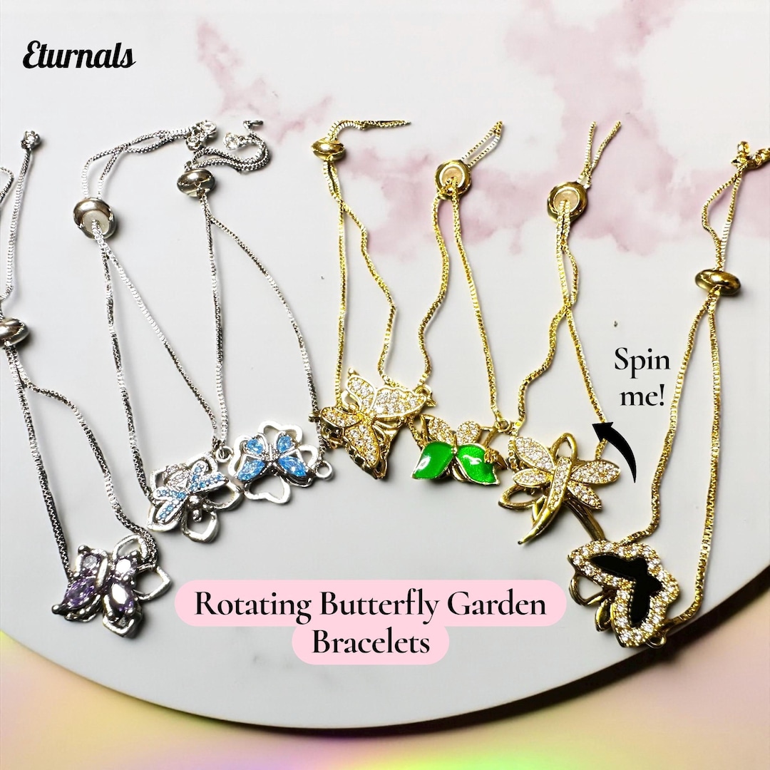 Spinning Butterfly Fidget Bracelet Stress Relief-adjustable ADHD ...