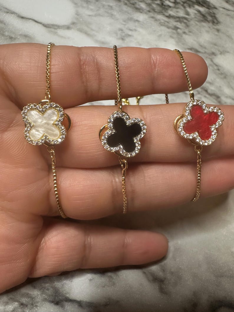 Personalized Clover Fidget Bracelet Anxiety Stress Relief Worry Jewelry ...