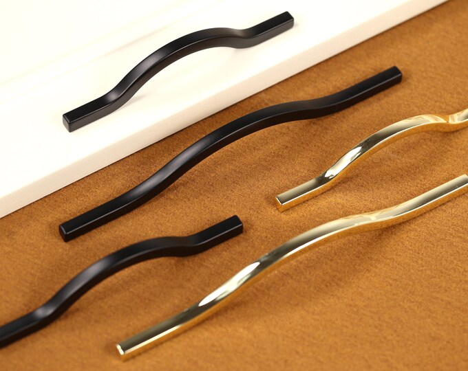 Scandinavian Polished Gold Kitchen Handles Dresser Drawer Knobs Large ...