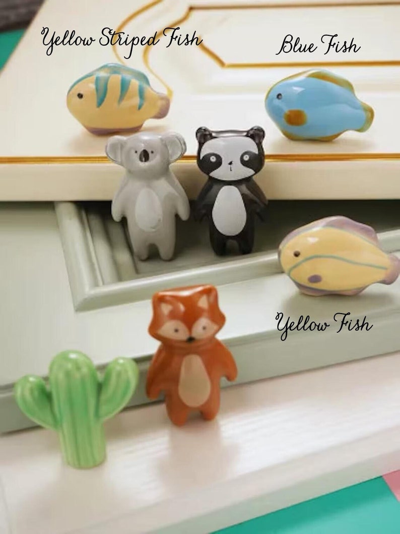 Animal Ceramic Drawer Knobs Nursery Knob Handle - Etsy