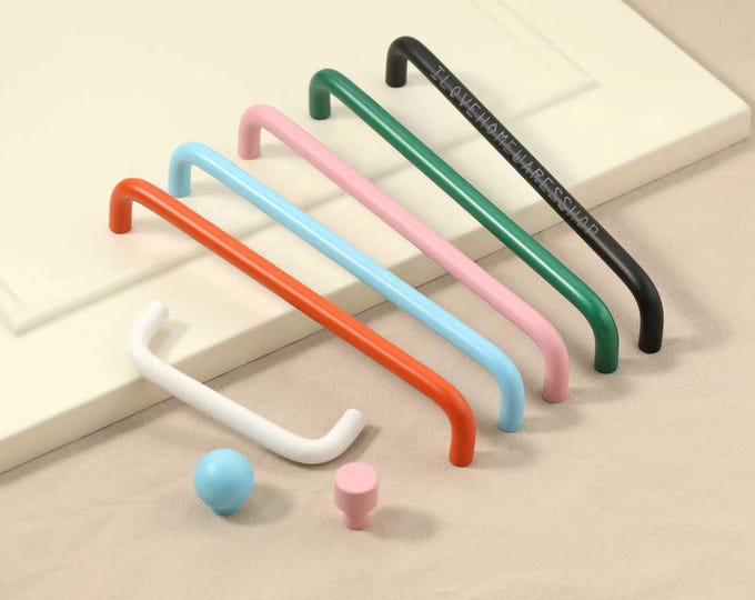 Colorful Drawer Pulls, Slim Cabinet Knobs Handle Pull,custom Engraved ...