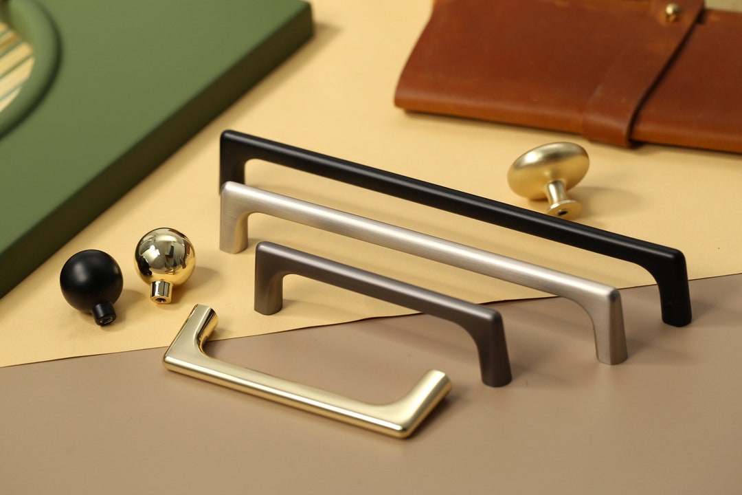 Nordic Slim Drawer Handles Pulls Gold Black Dresser Closet Knobs ...