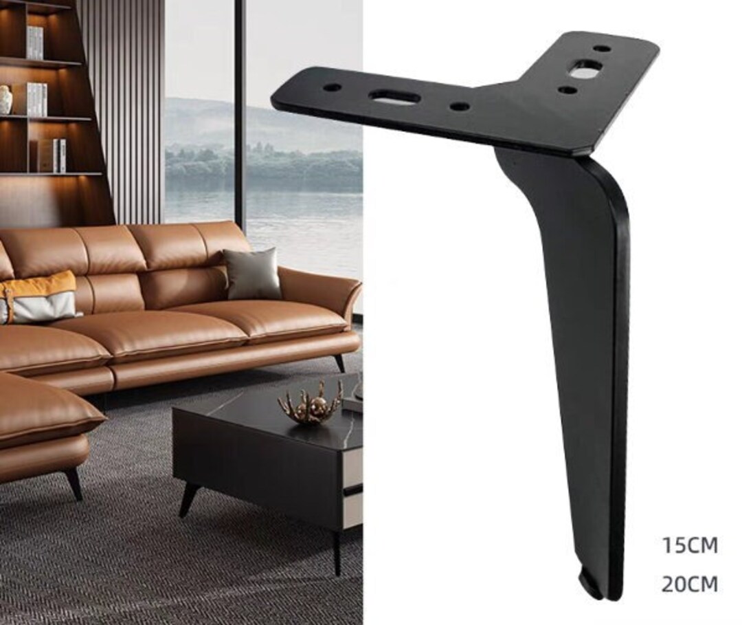 4x Modern Black Furniture Legs, Cabinet Legs, Sofa Legs, Metal Legs ...